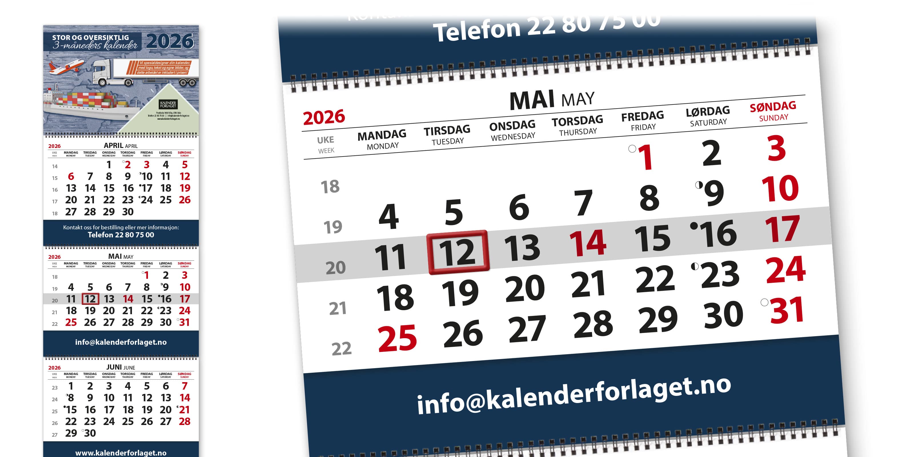 3-måneders kalender – Kalenderforlaget AS